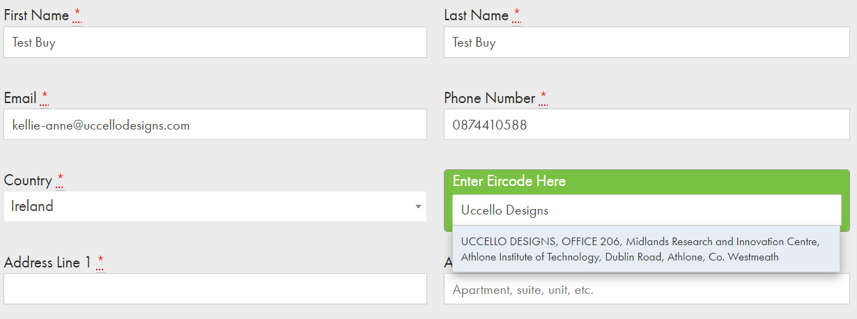 Why do you need my Eircode & phone number when purchasing the Uccello ...